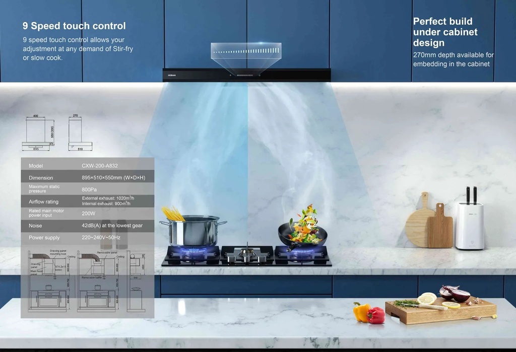ROBAM Embedded T Shape Range Hood A832 | Shopee Malaysia
