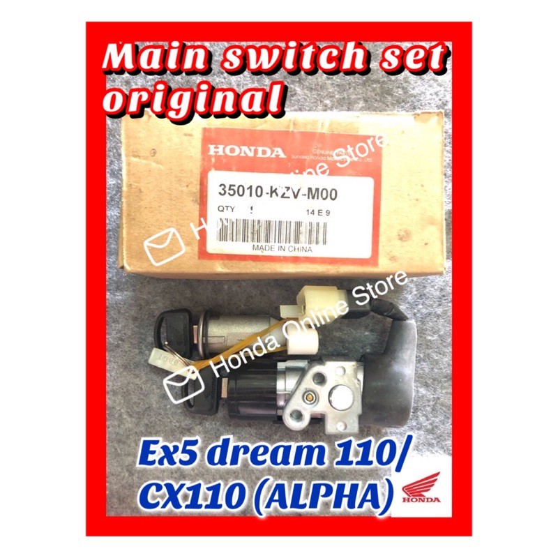 Main Switch Key Set Kunci Honda Ex5 Dream 110 / Wave Alpha CX110 100% ...