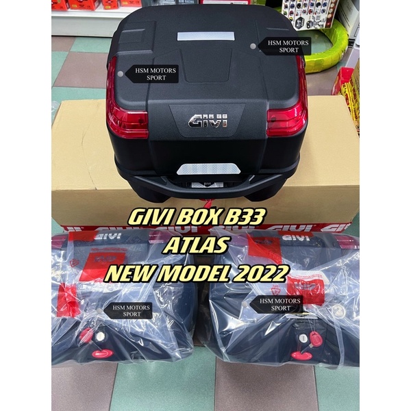 GIVI TOP BOX B33NM ATLAS MONOLOCK TOPCASE BLACK 33L 2022 | Shopee Malaysia