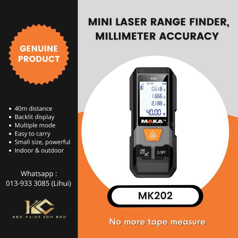 MAKA MK202 MINI LASER DISTANCE METER 40M | Shopee Malaysia