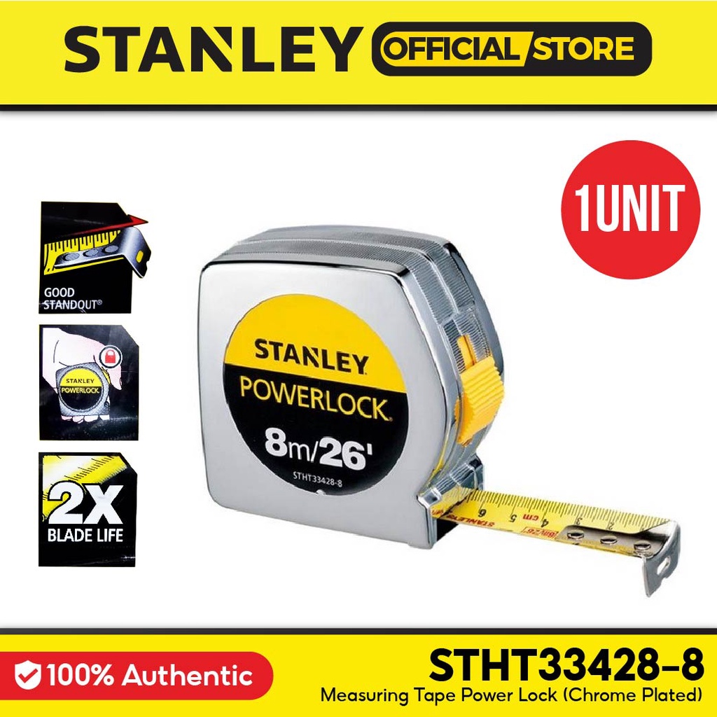 Stanley Powerlock Measuring Tape (8m / 26ft) STHT33428-8 | Shopee Malaysia