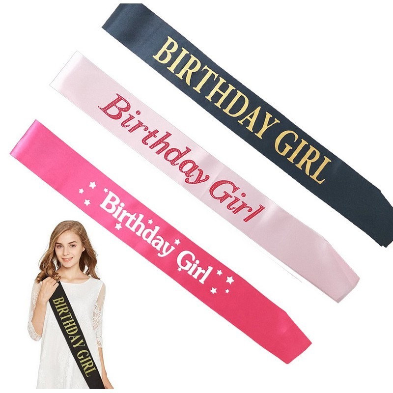Birthday Girl Sash Shoulder Strap Princess Ribbons Sash Happy Birthday ...