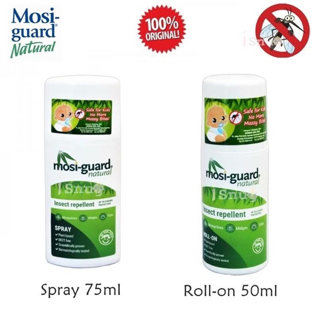 Mosiguard Natural Insect Mosquito Repellent Roll on Or Spray (Exp: 11/ ...