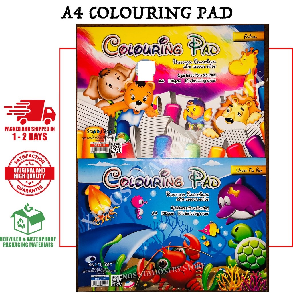 SBS 0114 CHILDREN COLOURING PAD A4 SIZE 24's [ VARIOUS DESIGN ] (READY ...