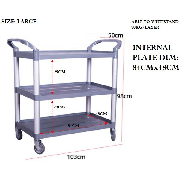 PVC TROLLEY HEAVY DUTY/耐重型推车/CANTEEN/ HOTEL SERVICE TROLI/收拾小车子/DISHES ...