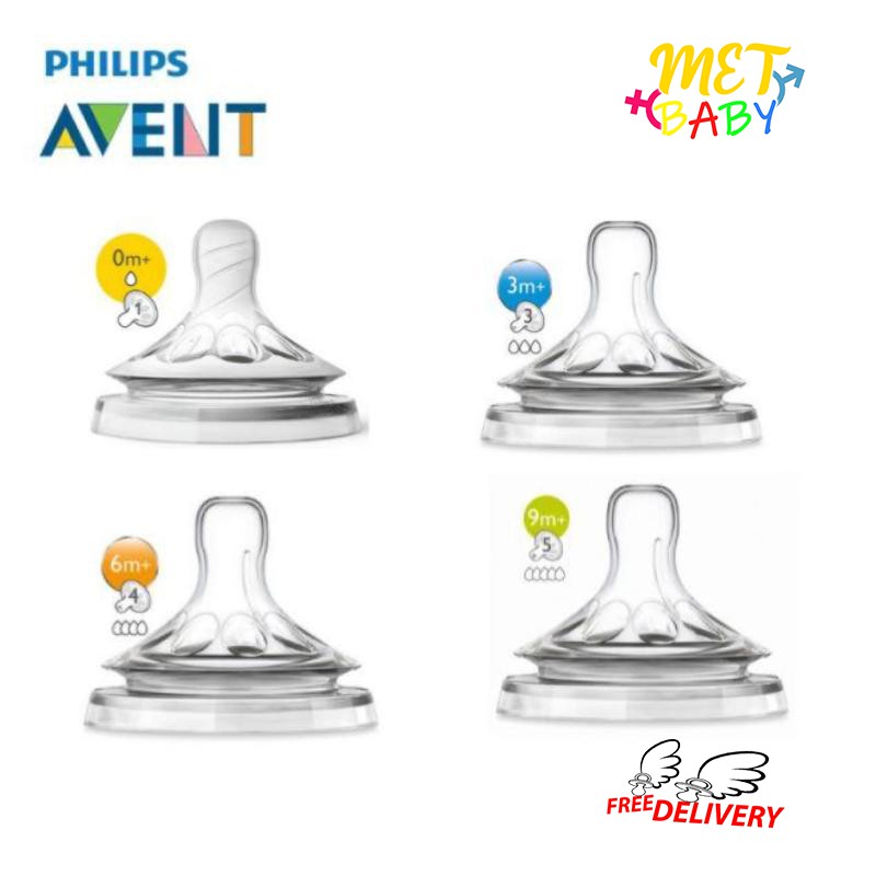 (VALUE BUY)PHILIPS AVENT Natural Teats Slow1m+/Medium3m+/Variflow3m ...