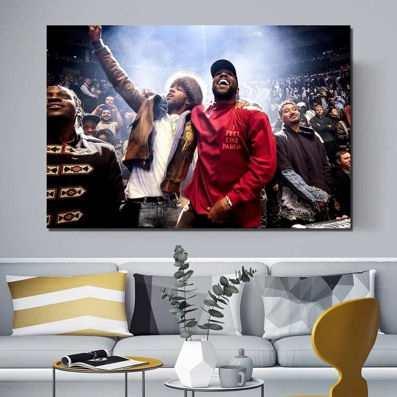 Kanye West Poster Hip Hop Poster Rapper Retro Music Poster Wall Art ...