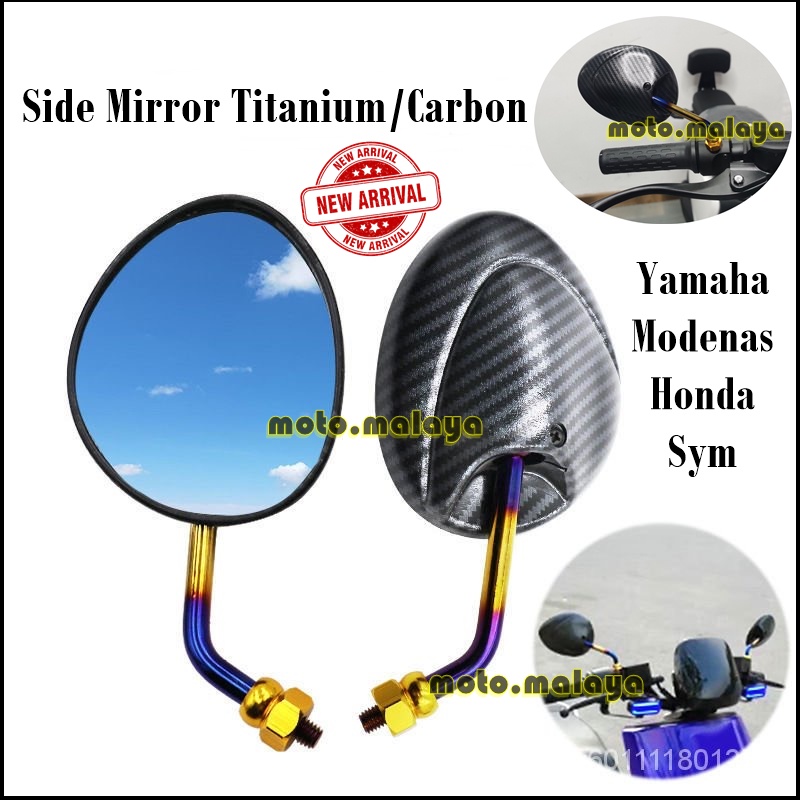 Side Mirror HONDA YAMAHA CARBON Y15 LC135 RS150 EX5 WAVE KRISS DASH NVX ...