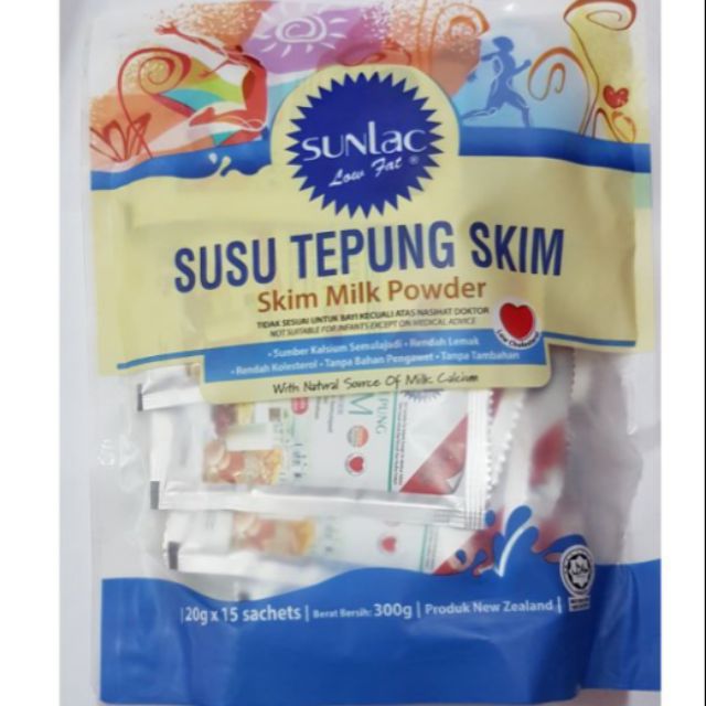 Sunlac Low Fat Skim Milk Powder ( 20g x 15 Sachets) | Shopee Malaysia