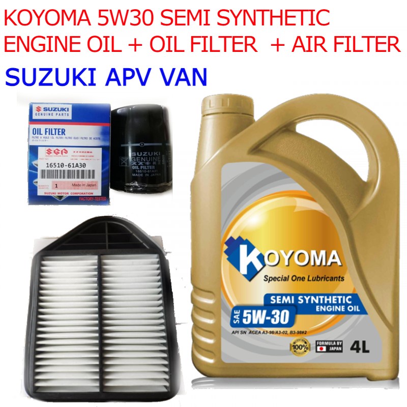SUZUKI APV VAN OIL FILTER + AIR FILTER + KOYOMA 5W30 SEMI SYNTHETIC ...