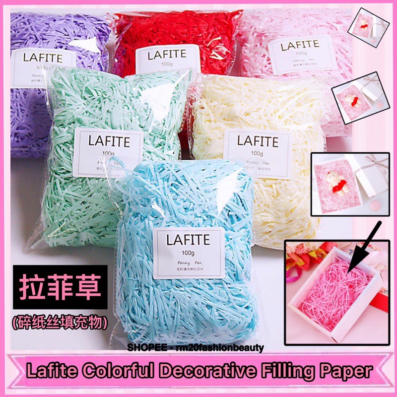 🎁GIFT • Filler Shredded Paper🎁 100g Lafite Raffia Colorful Decorative ...