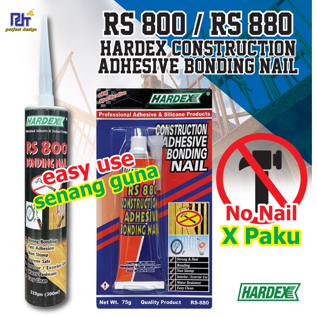 HARDEX - CONSTRUCTION ADHESIVE BONDING NAIL *RS800 (320 G) * RS 880 ...
