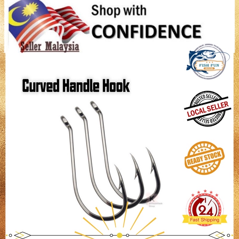 MATA KAIL J SHAPE STATELESS STEEL TAJAM DAN PADU KILLER FISHING HOOK ...