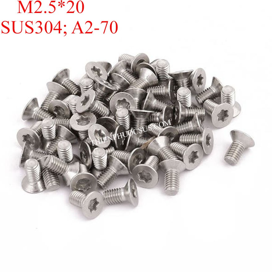 6-sided countersunk screw with flat head M2.5*20. Din 965TX, SUS304 ...