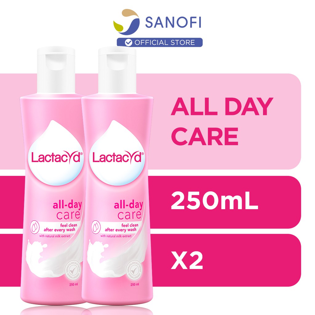 Lactacyd Feminine Wash All Day Care Maintain PH Balance And Away From Irritation (250ml x 2 ...