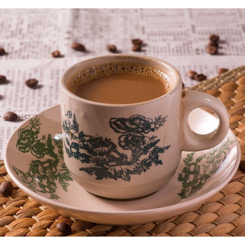 Kopitiam Traditional Cup And Saucer-Green Flower English Style 180ml ...