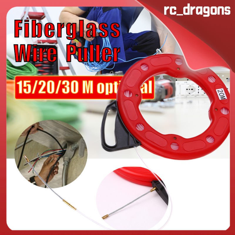 DRAG 30M Fiberglass Fish Tape Reel Puller Conductive Electrical Cable ...