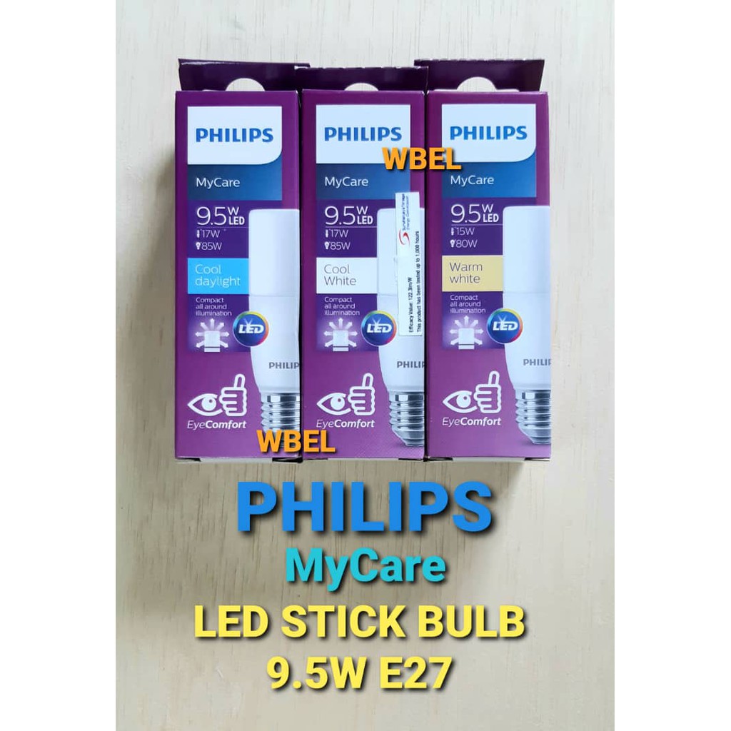 PHILIPS LED STICK BULB 9.5W E27 EYE COMFORT (COOL DAYLIGHT/ WARM WHITE) – NEW | Shopee Malaysia