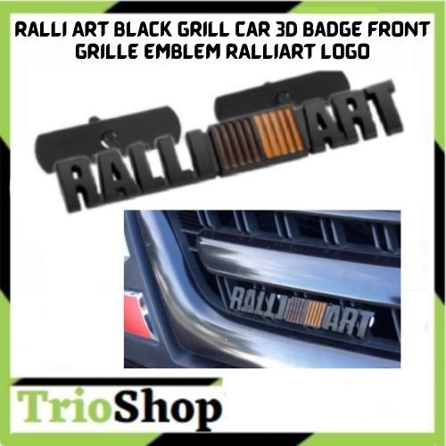 Ralli Art Black Grill Car 3D Badge Front Grille Emblem RALLIART Logo ...