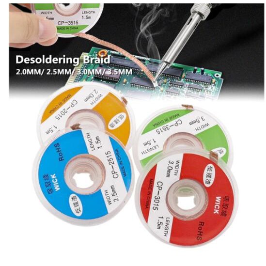Desoldering Braid Solder Remover Wick Wire 1.5mm 2mm 2.5mm 3mm 3.5mm 1 ...