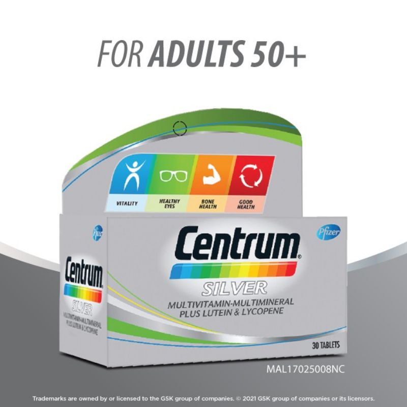 Centrum Silver Multivitamin-Multimineral for Adults Above 50 (1x 30's ...