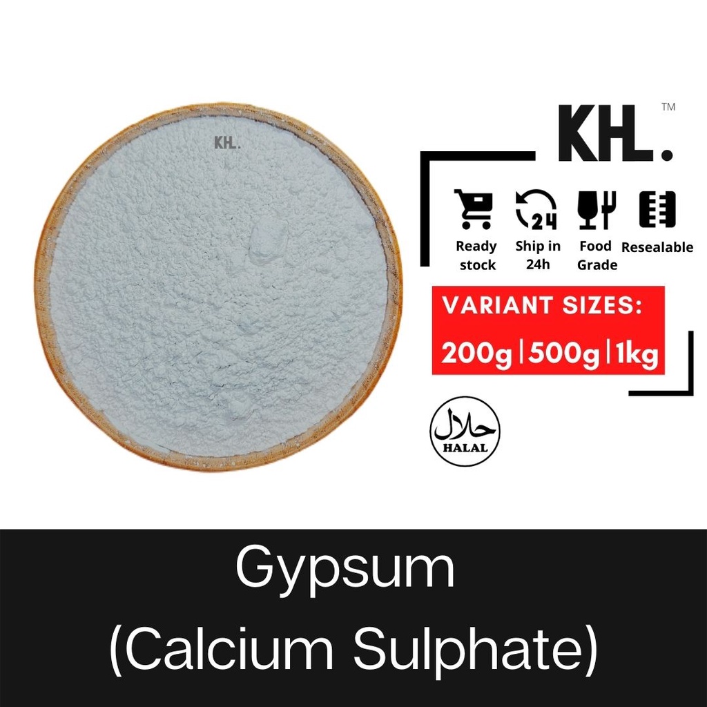 Gypsum (Food Grade/Gred Makanan/食品级) / Calcium Sulphate / Plaster of ...