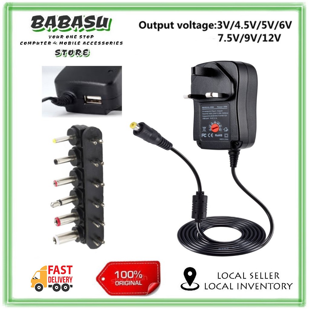 Universal Power Adapter 30W Universal AC/DC Adapter Switching Micro USB ...