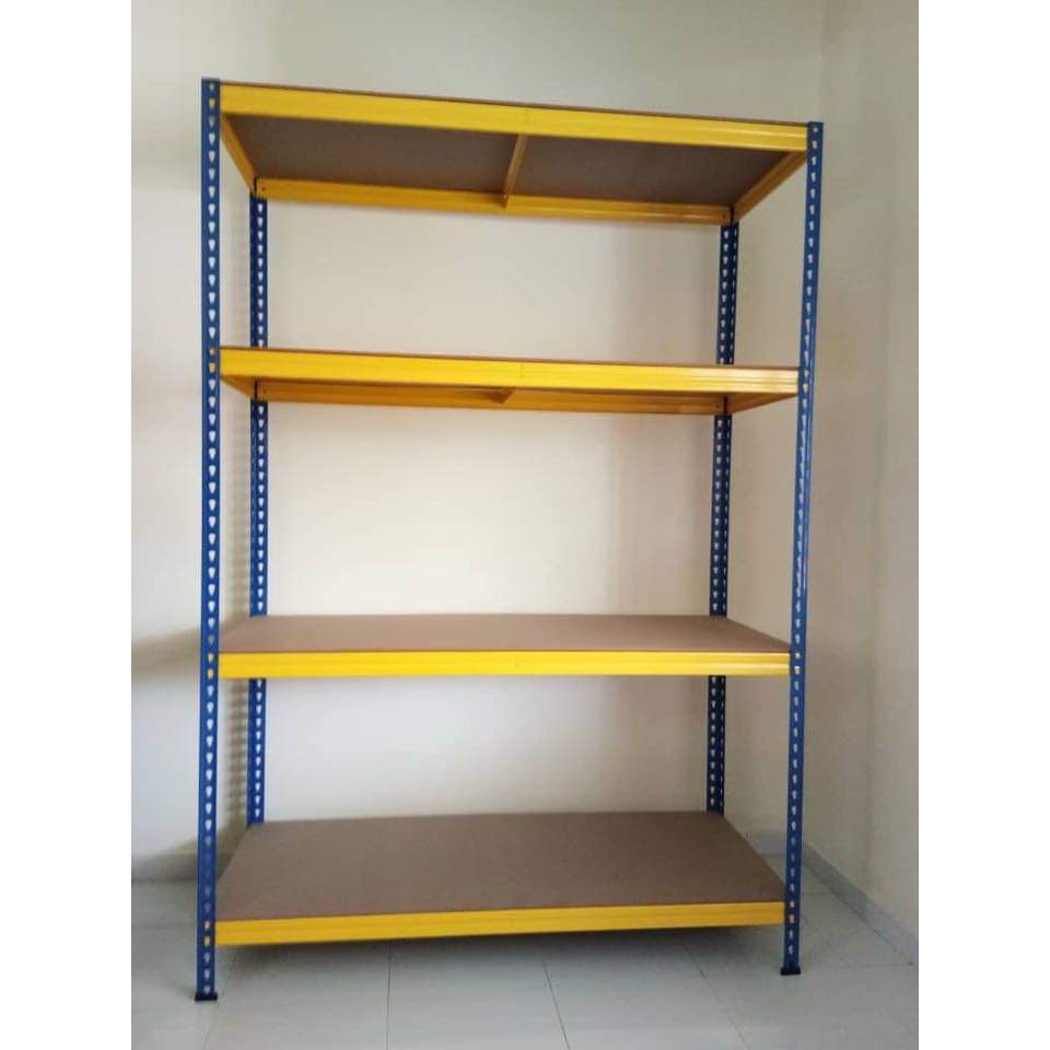 NEXUS [Blue Yellow] 5-Level Boltless Heavy Duty Rack Besi Rak Barang ...