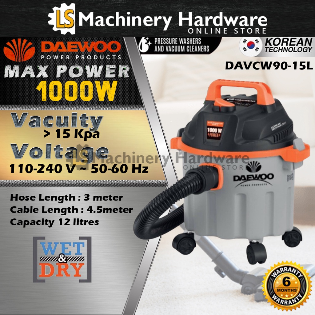 DAEWOO Electric Vacuum Cleaner 3in1 DAVC90S-12L/DAVCW90-20L/DAVCW90-30L ...