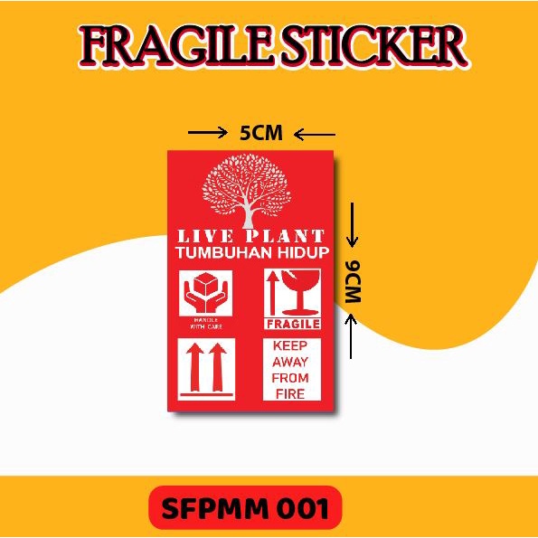 STICKER FRAGILE POKOK & TUMBUHAN HIDUP MENEGAK🔥 BUY 10 + 1 🔥LIVE PLANT🔥READY STOCK 🔥(10 PCS) 5CM ...