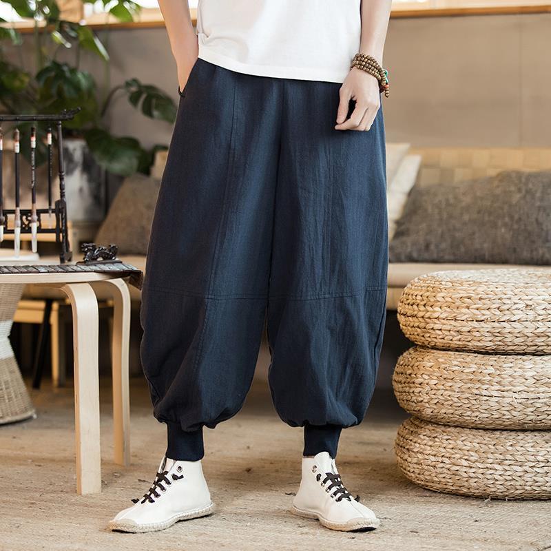 Loose pants Ready stock Plus Size Wide Leg Pants Nine Points Loose ...