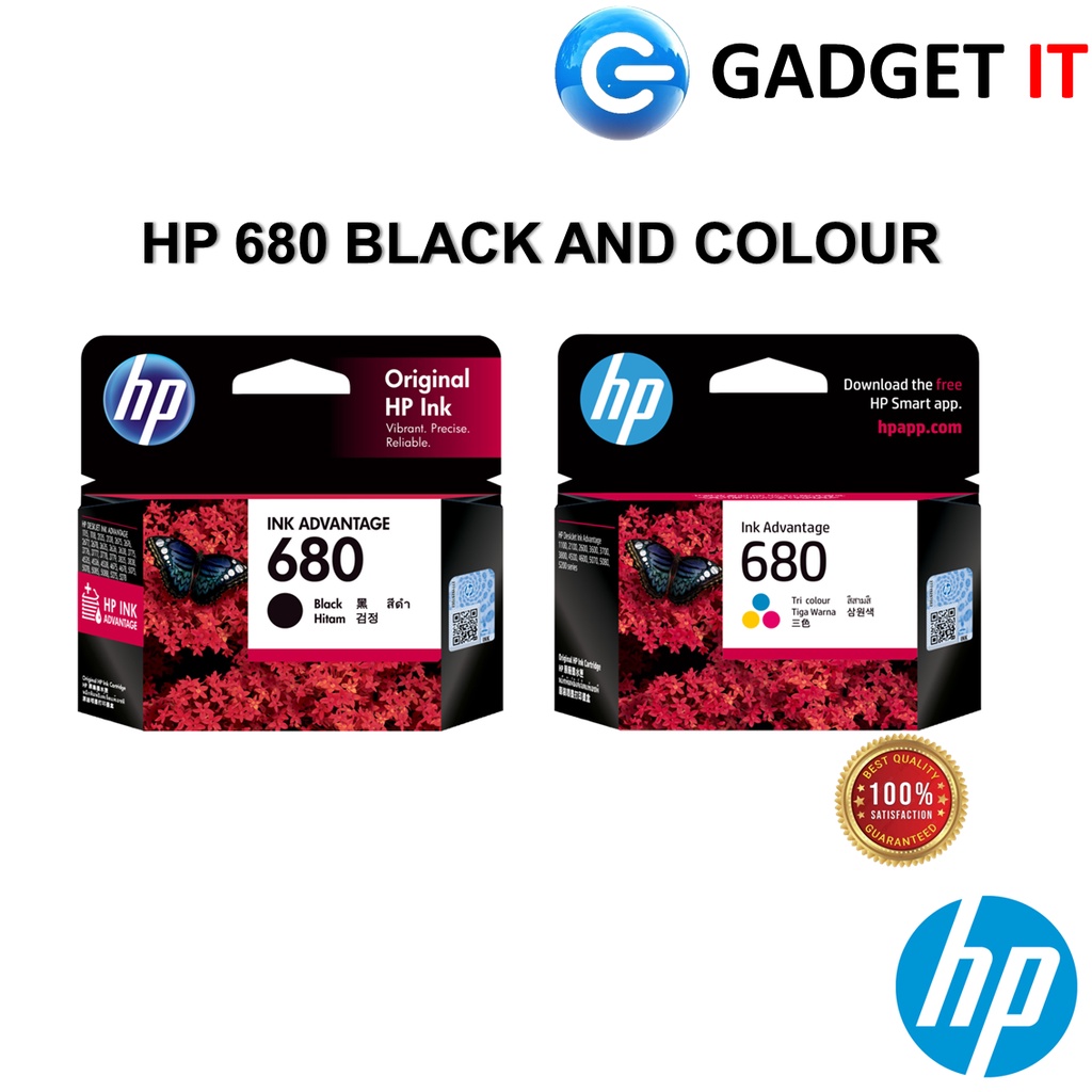 HP 680 Black / Colour Original Ink Advantage Cartridge (F6V27AA ...