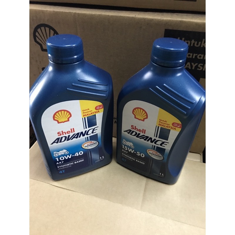 SHELL 100% ORIGINAL MOTORCYCLE 4T AX7 10w/40,15w/50 4 Minyak Hitam ...