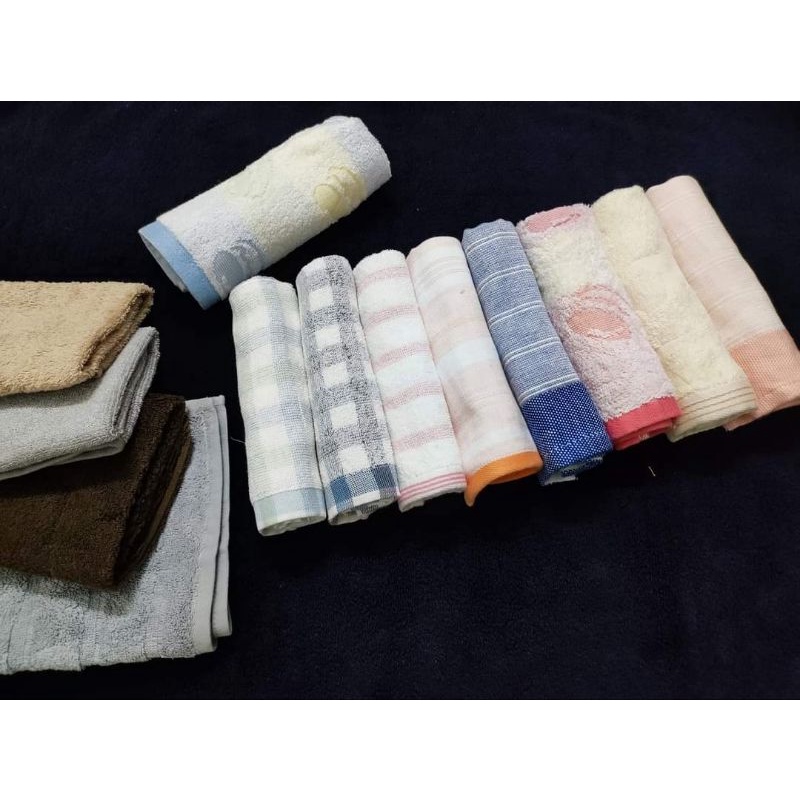 [DEFECTIVE Products] Set of 10 handkerchiefs, miniso face towels, muji ...