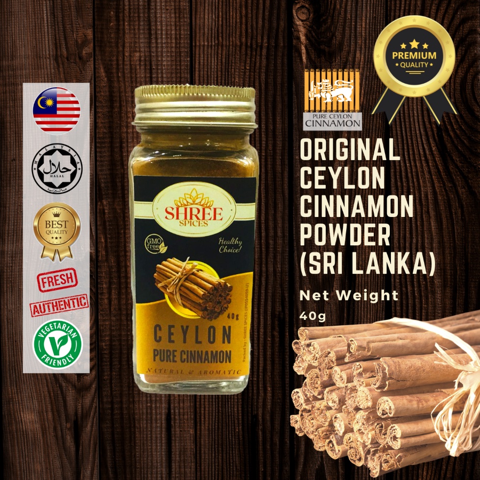 SHREE SPICES 100% ORIGINAL PURE CEYLON CINNAMON POWDER KAYU MANIS ASLI ...