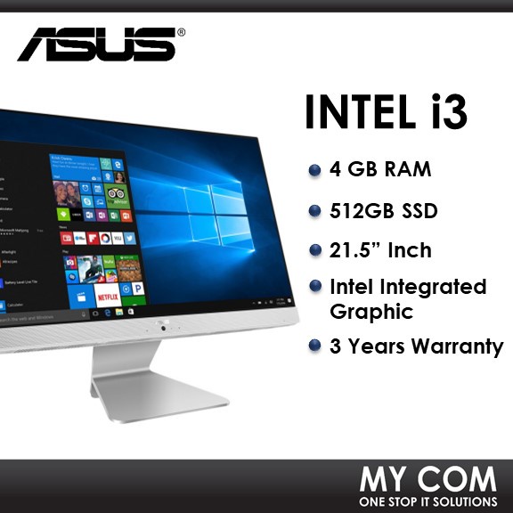 Asus Vivo V222F-AKWA135T 21.5" FHD All-in-One Desktop PC (i3-10110U ...