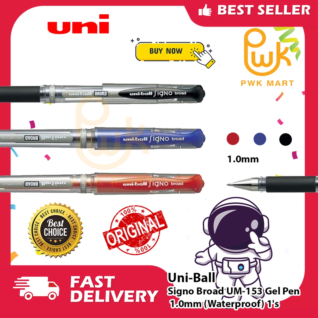 Uni-Ball Signo Broad UM-153 Gel Pen 1.0mm (Waterproof) | Shopee Malaysia
