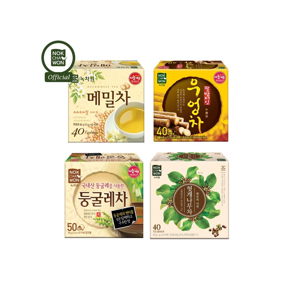 NOKCHAWON Korean Traditional Tasty Tea 40 - 50 teabags 4 FLAVORS ...