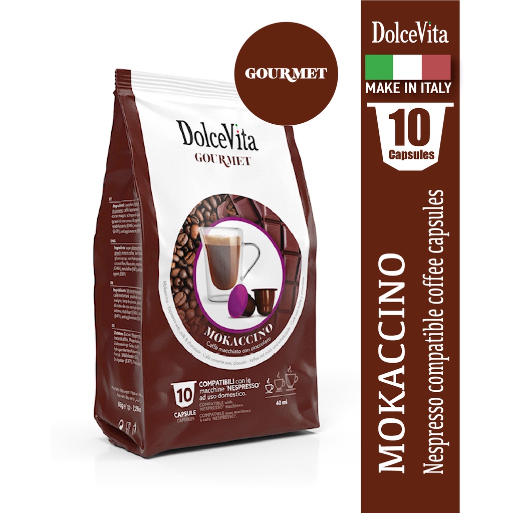 Nespresso Compatible Capsules - MOKACCINO - Gourmet - DolceVita ...
