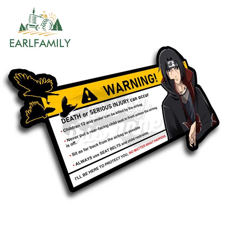EARLFAMILY 13cm x 7.8cm Anime Car Sticker for Uchiha Itachi Warning ...