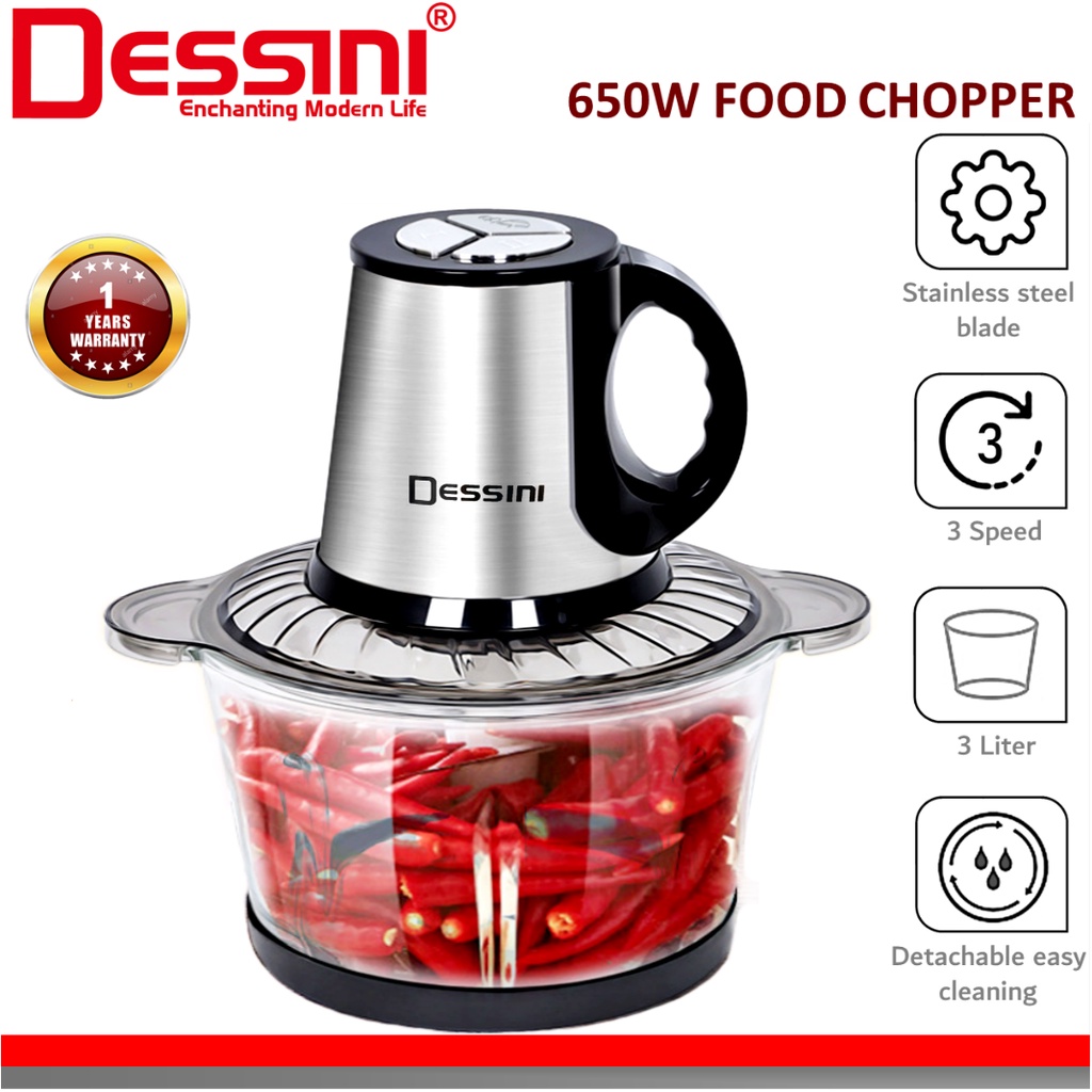 DESSINI ITALY 3L Capsule Cutter Spin Chopper Blender Grinder Mixer ...