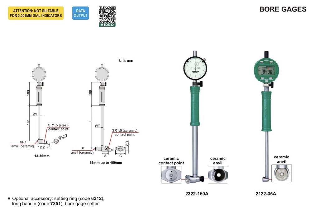 Insize Bore Gauges #2322-160A 50MM - 160MM | Shopee Malaysia