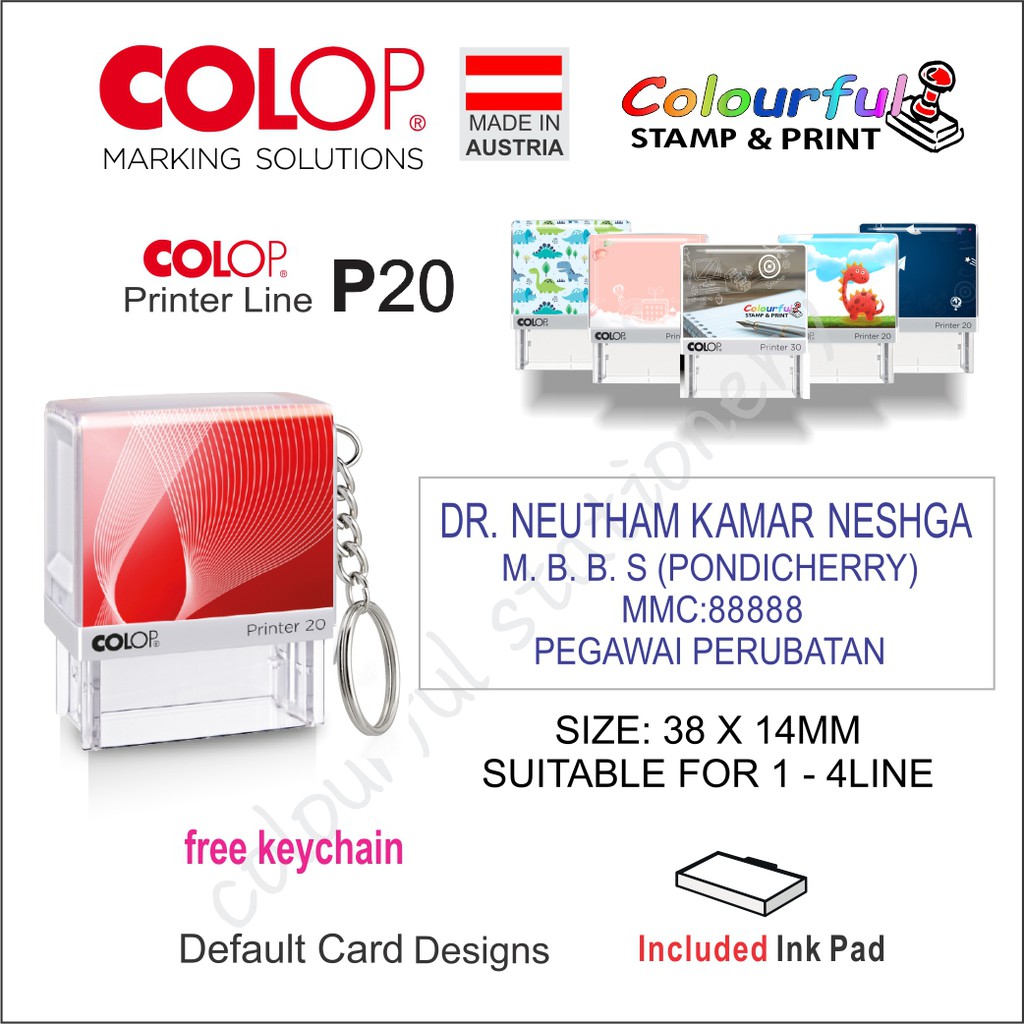 COLOP New Personalized Self-Inking Rubber Stamp (Hospital, Office ...