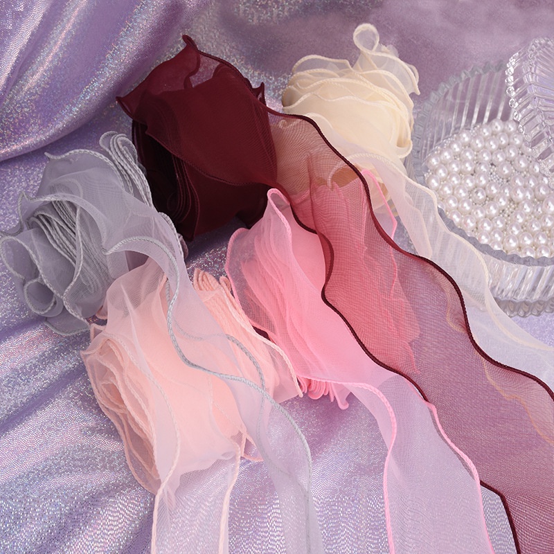 10m ribbon cake edge wave cake skirt Mother's Day cake edge INS pleated ...