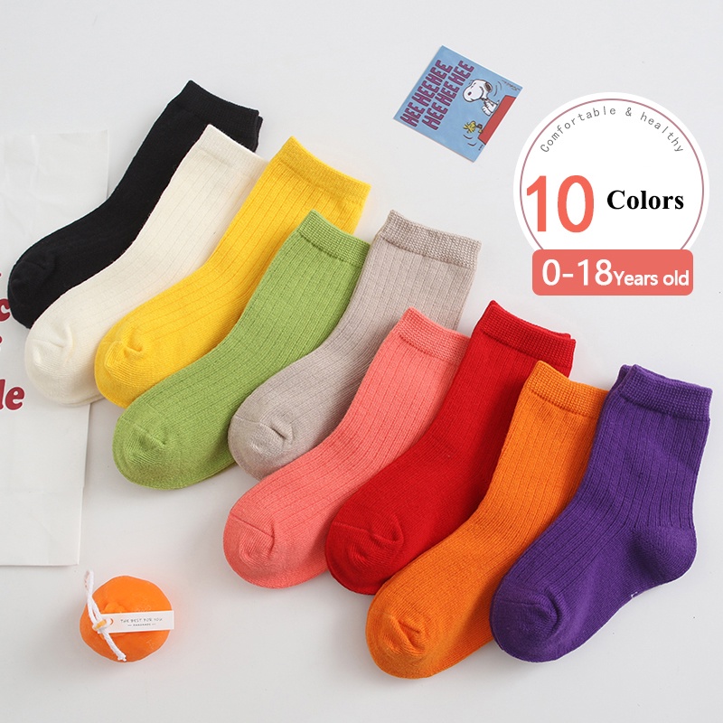 Candy Color Fashion Baby Socks Cute Kids Socks Boys Girls Soft Cotton ...