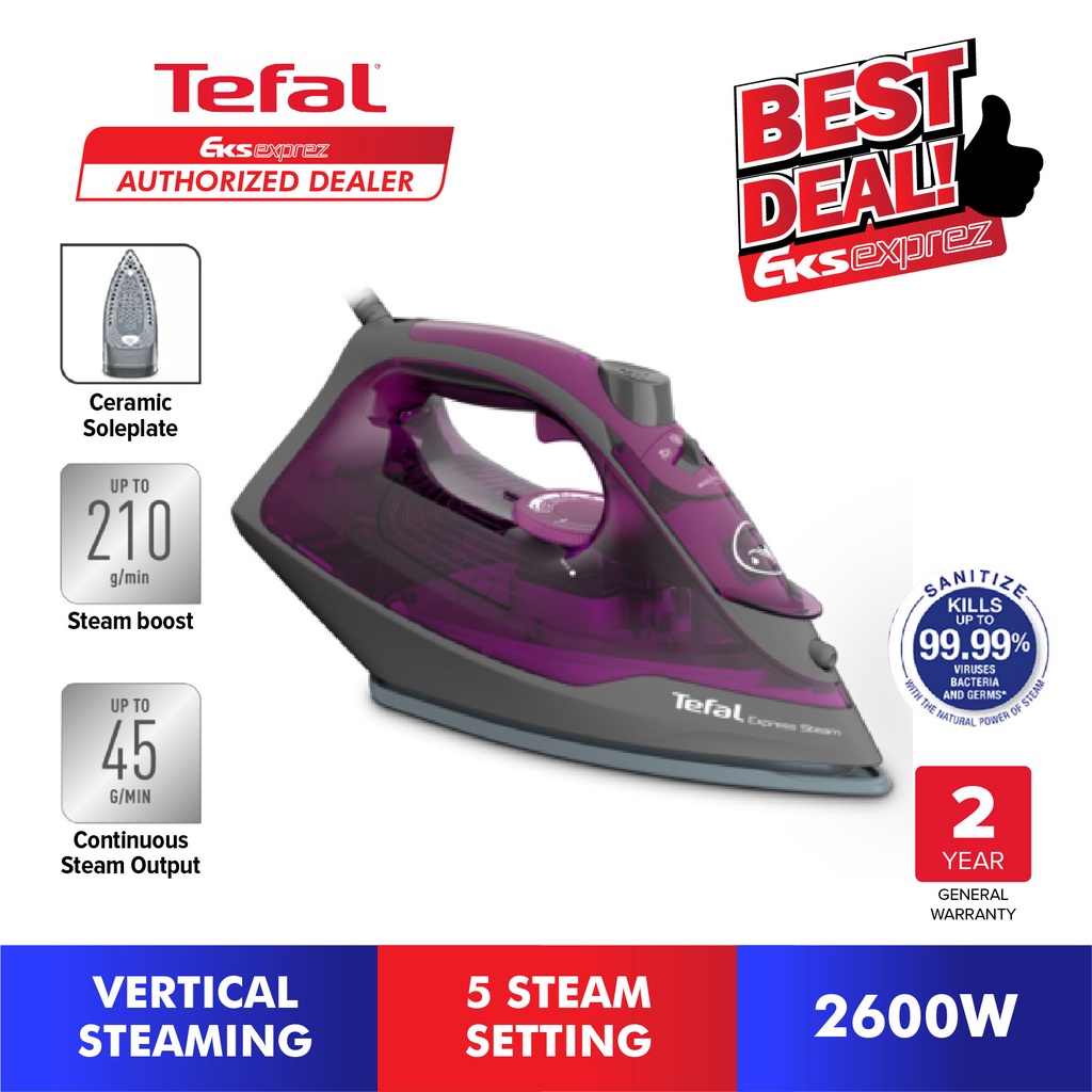 Tefal Express Steam Iron FV2843 | Shopee Malaysia