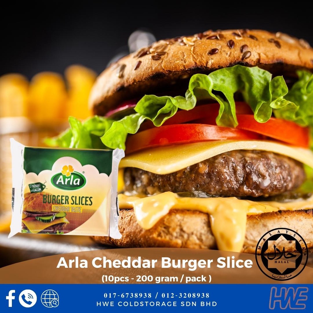 Arla Burger Cheese Slices 200G | Cheddar Keping Keju Burger | Shopee ...