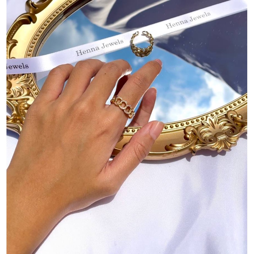 Riley Chain Adjustable Ring (Gold) | Shopee Malaysia
