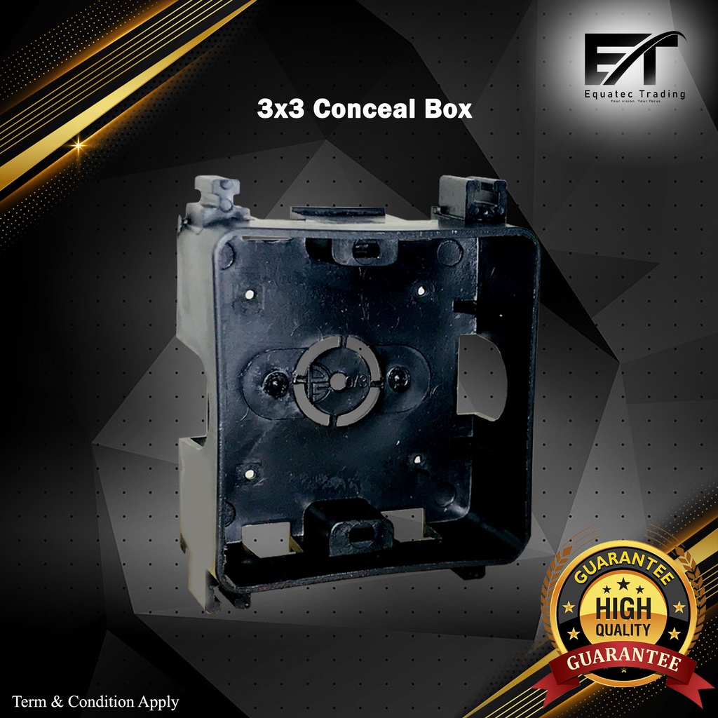3x3 Conceal Box -Joint / 3x3 PVC Black Box / Single Conceal Base ...