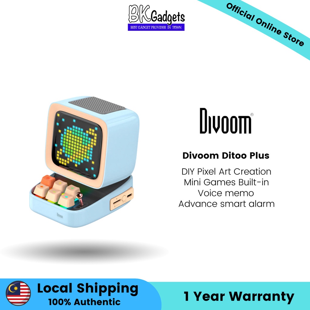 Divoom Ditoo Plus Bluetooth Speaker | DIY Pixel Art Creation | Mini ...